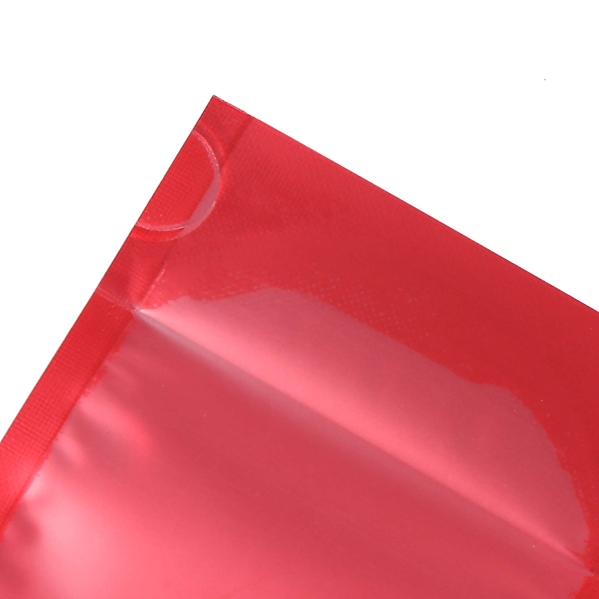 QQ Studio Pack of 100 Translucent Front Matte Red Poly Plastic Resealable Bags (3.3oz (5" x 7"), Red Stand-Up Pouch)