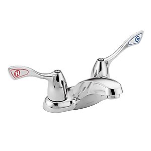 Moen Commercial M-Bition Chrome Two-Handle Centerset Bathroom Faucet 1.5 GPM, Single Mount Lavatory Sink Faucet, 8800