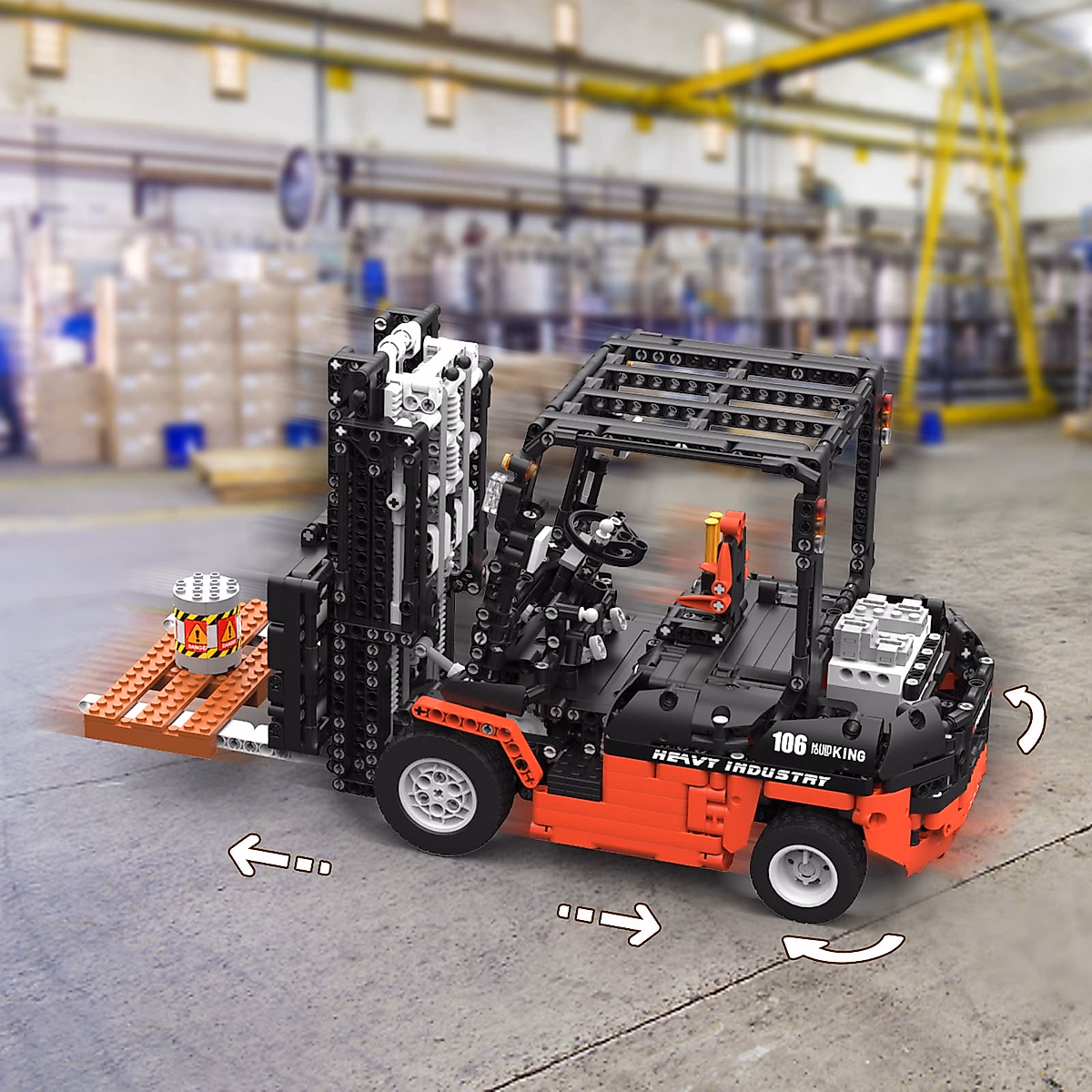 JMBricklayer Forklift Building Block Kit - 1:10 MOC Forklift RC Construction Machinery Building Block Truck Set, Model Brick Toys, Gift Toys for Teens Age 14+/Adults and Block Collectors(2044 Pieces)