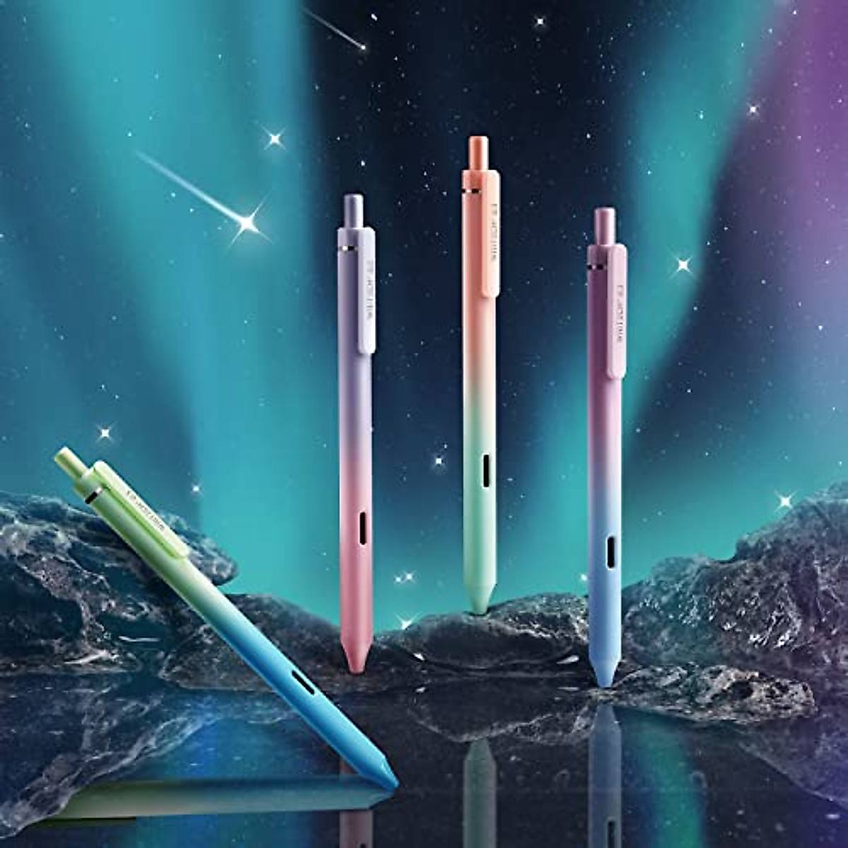 WRITECH 8ct Retractable Black Gel Pens 0.5mm | Smooth