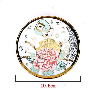 DaGiBayCn 20 Piece European Ceramic Tea Set Coffee set Porcelain Tea SetWith Metal Holder,flower tea set Red Rose Painting,160ML/Cup,460ML/Pot (Large version).