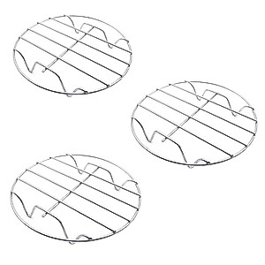 3 Pack Round Cooling Steaming Cake Rack, Stainless Steel Circular Wire Baking Rack for Air Fryer, Stockpot, Pressure Cooker (6/7/8 Inch)