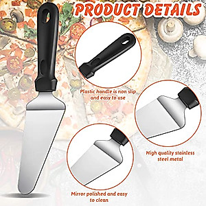 20 Pieces Pizza Spatula Pie Server Stainless Steel Cake Serving Spatula Non Slip Easy to Grip Baking Triangular Spade Plastic Handle Shovel for Desserts Pizza Pie Cake Biscuit