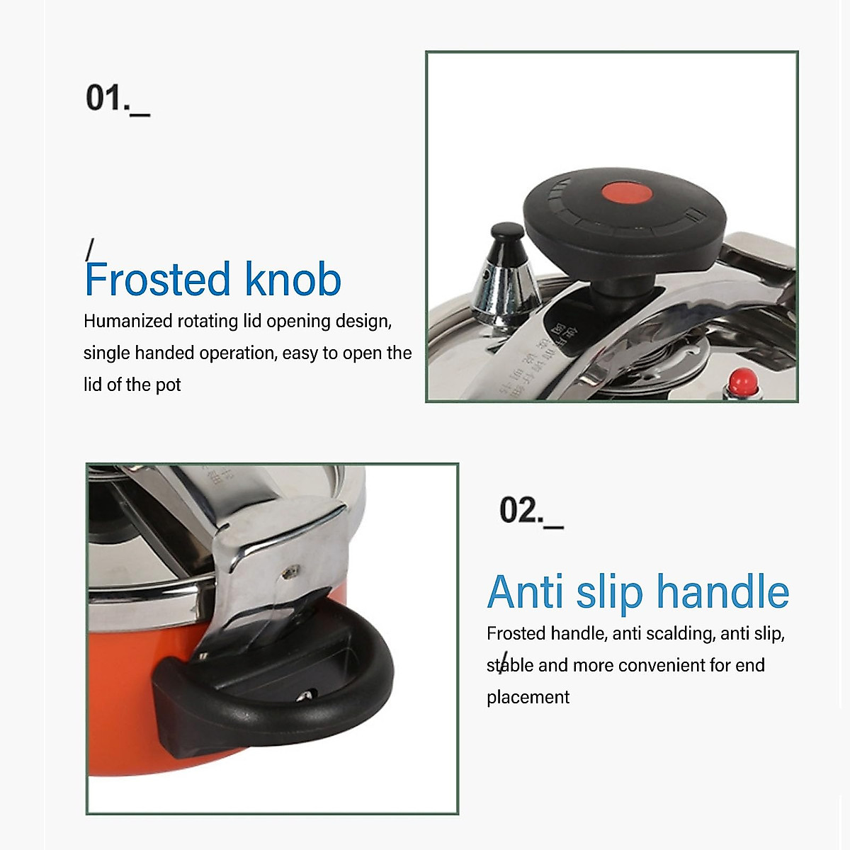 Oubit 2L Stainless Steel Mini Pressure Cooker - Efficient and Fast Cooking, Safety and Explosion Protection, Multi Functional Design