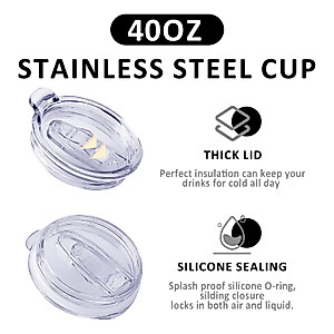 Vehcimbev 40oz Dachshund Tumbler with Handle and Straw - Stainless Steel Double Wall Insulated Tumbler - Hot & Cold - 40oz Capacity - Dachshund Gift