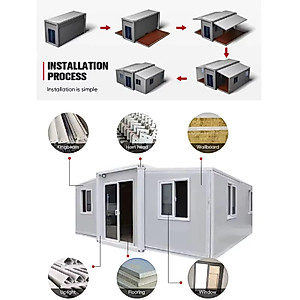 Other Prefab Houses 2 Bed 1 Bath Home 30FT Expandable Folding Mobile Tiny House Prefabricated with Container House