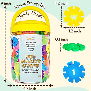 TOYLI Smart Coins 500 Pieces Interlocking Discs Set, Kids STEM Toys, Kindergarten Classroom Must Haves