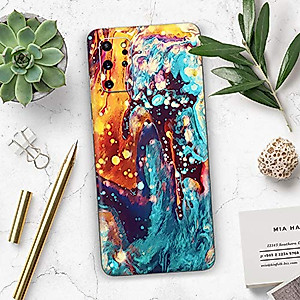 DesignSkinz Liquid Abstract Paint Remix V22 Protective Vinyl Decal Wrap Skin Cover Compatible with The Samsung Galaxy S20 (Screen Trim & Back Glass Skin)