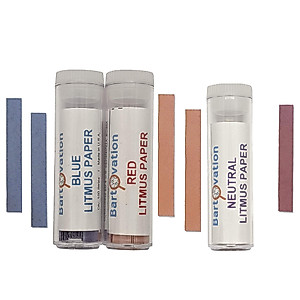 Red, Blue, & Neutral Litmus Paper Acid/Base pH Indicator Strips Combo Pack with 300 Strips | Qualitative No Color Chart Tests