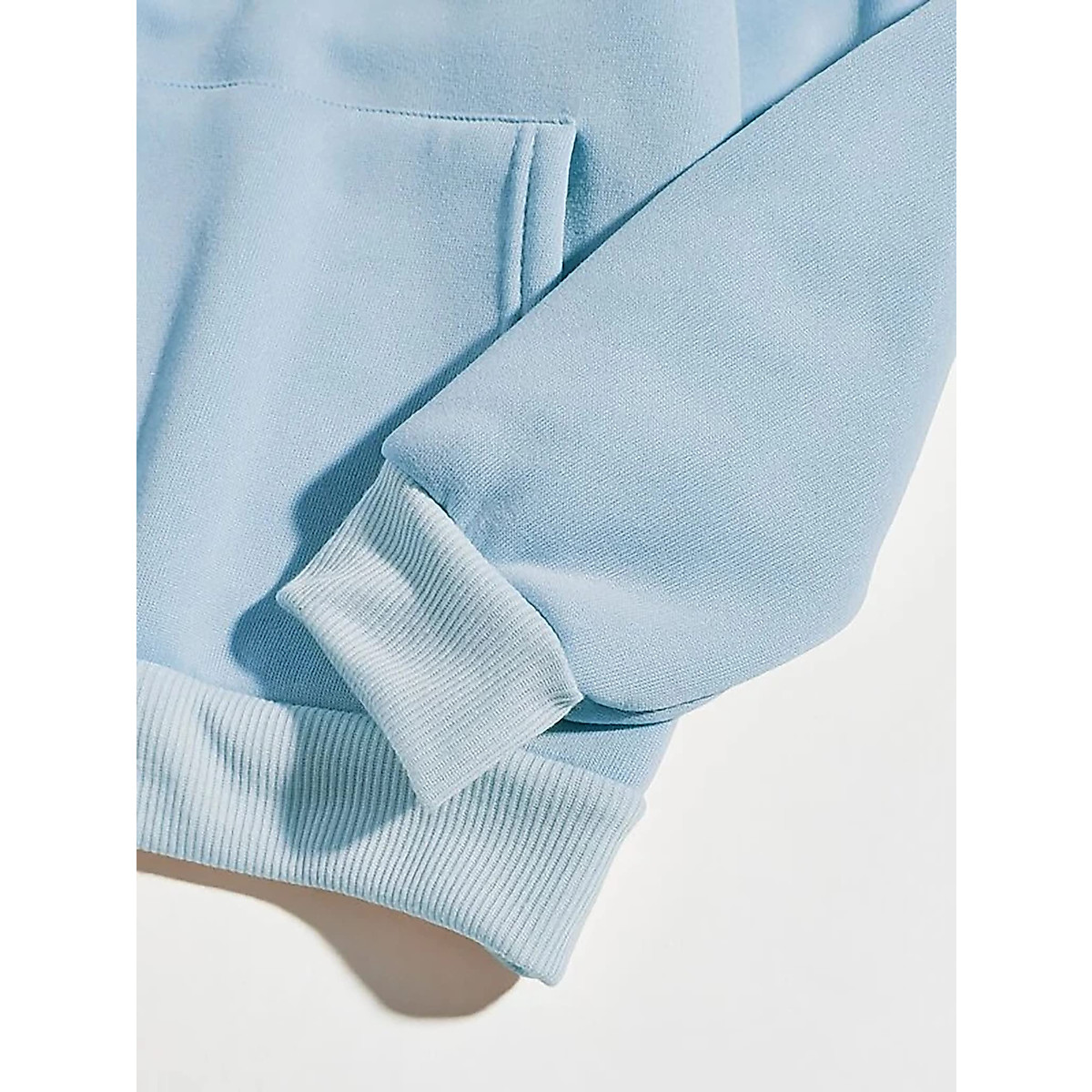 Cioatin Women’s Y2K Slogan Letter Graphic Oversized Aesthetic Hoodie Drop Shoulder Fleece Hooded Sweatshirt Pullover Sky Blue