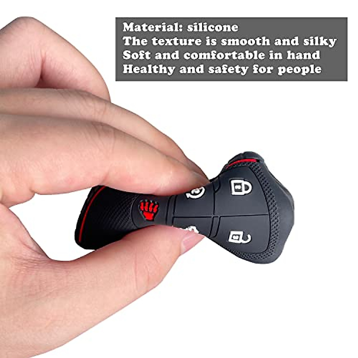 TANDRIVE Key Fob Cover for 2022 2023 Chevy Silverado 1500 GMC Sierra 1500, Silicone, 2-Pack, Black