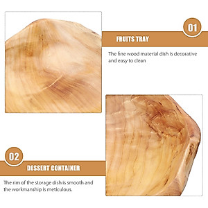 Happyyami Wooden Bowl Storage Root Wood: Crafts Bowl Fruit Salad Serving Bowls Random Shape