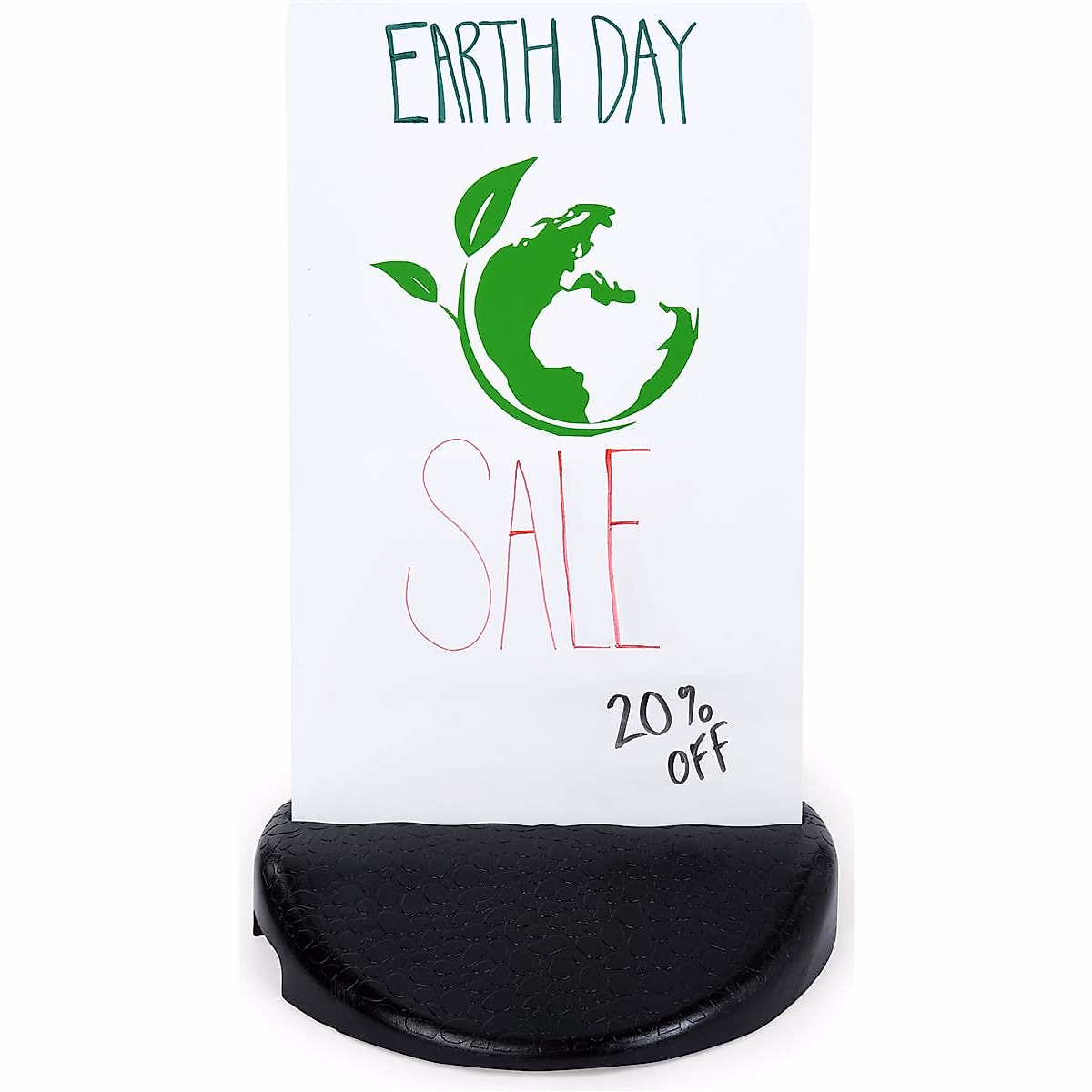 Displays2Go Sidewalk Sign with Weighted Base, Double Sided, Outdoor Rated - White Panel, Black Bottom (ECO1831WN)