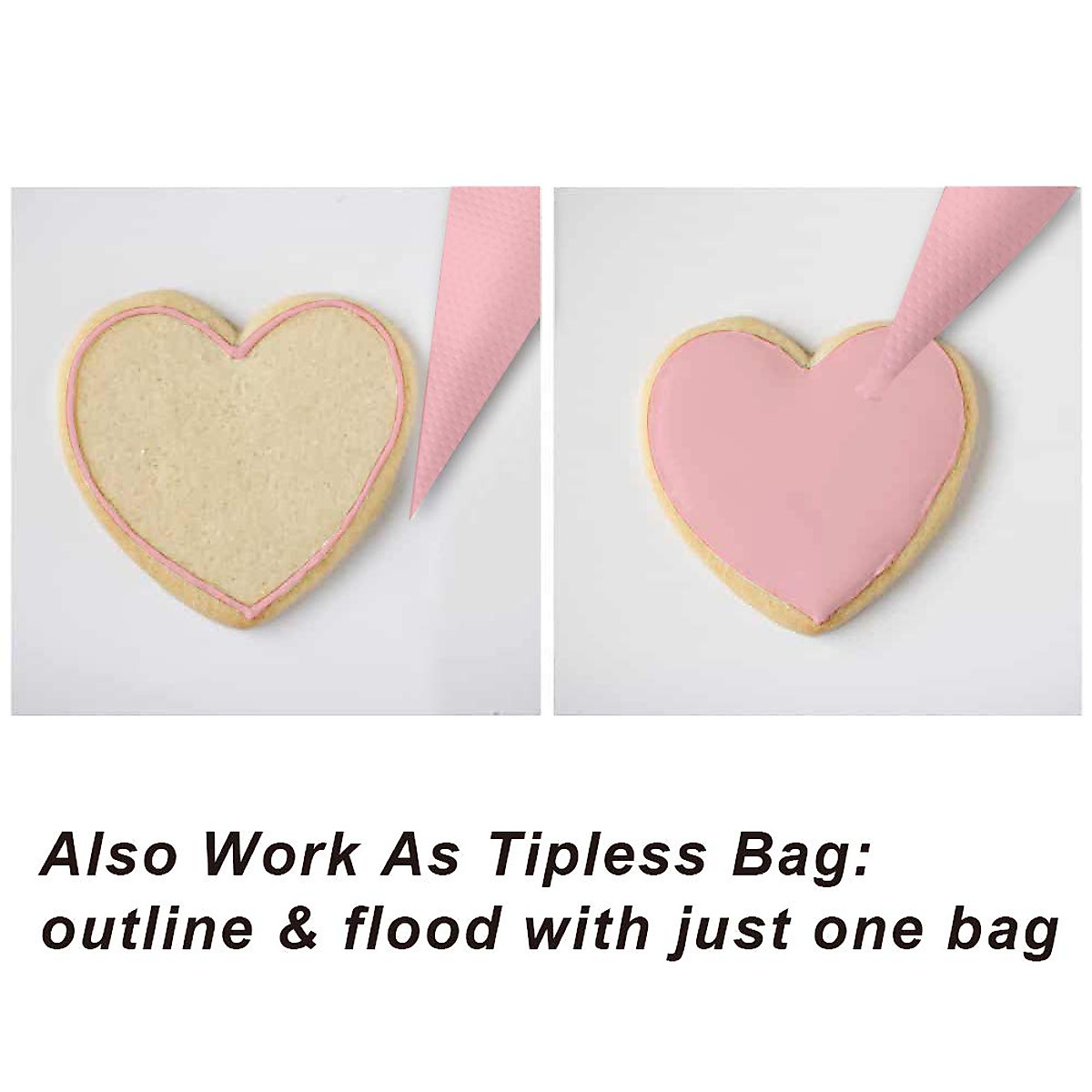 Weetiee Pastry Bag - 100 Pieces 16 Inch [Extra Thick] Disposable Piping Bags Set with 8 decorating tips, 1 coupler and 3 Bag Ties for Cake Decorating Royal Frosting