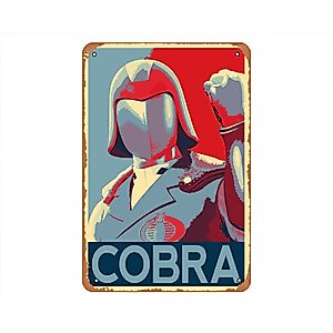 Shvieiart Vintage Metal Tin Sign Retro Cobra Commander Pop Art Illustration - G.I. Joe Cartoon Home Decor in Poster Print or Canvas Bar Pub Garage Gifts Wall Decoration 8x12 INCH