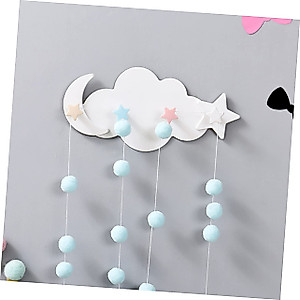 OFFSCH 2pcs Star Moon Hook Cartoon Wall Entryway Hanger Wall Mount Coat Hooks Wall Decorative Hooks Coat Hanger Adhesive Hooks Hanging Towel Rack White No Trace Plastic Nightgown