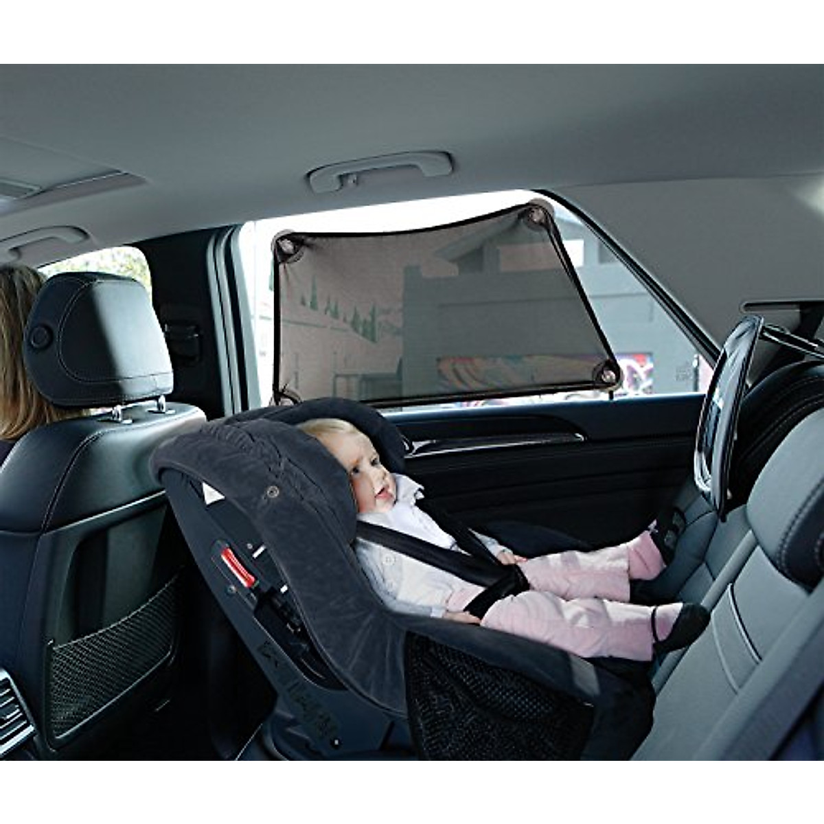 Dreambaby Adjusta-Car Stretch-It Shape-It Fit-It Door Window Sun Visor Cover Screen Shade Cling UV Ray Protection (1 Pack)