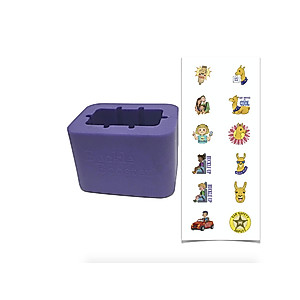 BPA-Free Seat Belt Receptacle Stabilizer by Buckle Booster - No More Fishing & Hand-Scraping, Raises & Stands Buckle Up for Easy Reach and Fastening (1-Pack, Purple with Car Safety Stickers)