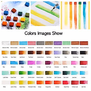 WOOCOLOR Watercolor Paint Set, 50 Colors with Brushes, Watercolor Palette, Sponges, Travel Watercolors Kit for Adults, Kids and Beginners, Art Supplies