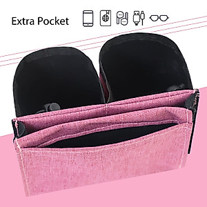 Luggage Cup Holder for Suitcase, qozabualy Hand Free Travel Bottles Carrier,Universal Suitcase Drink Holder - Hold Two Travel Mugs, Gifts for Flight Attendants Travel Essentials (Pink)