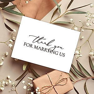 GroomBrideGifts Wedding Day Card, Thank You for Marrying Us, Thank You Card for Officiant, Priest, Minister, Judge, Pastor Gifts.（Thank You A）