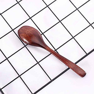 Leadigol 10PCS Wooden Spoons Forks Set Kitchen Tableware Reusable Eco-Friendly Tableware Teaspoon Wooden Forks Salad Dinner Fork Tableware Dinnerware