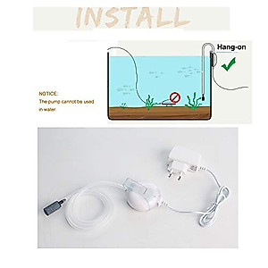 UPETTOOLS Aquarium Air Pump Ultra Silent High Energy Saving Oxygen Fish Mini Air Pump for 1-15 Gallon Fish Tank Pump with Air Pump Accessories