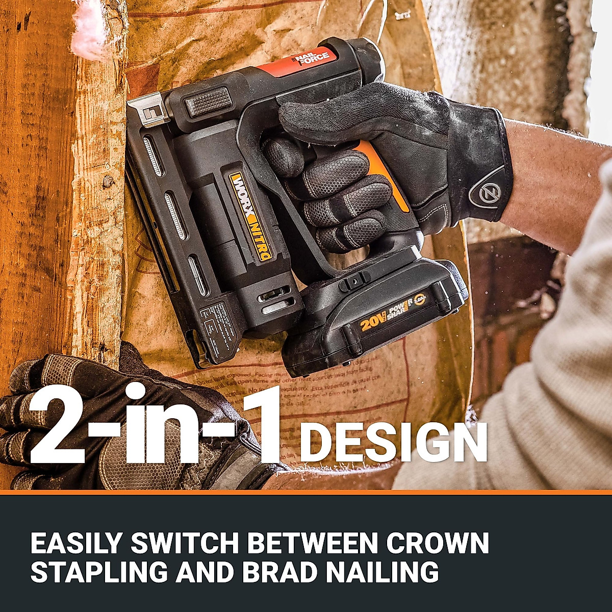 Worx Nitro WX843L 20V Power Share 3/8" Cordless Crown Stapler