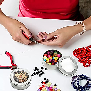 Yesland 30 Pack 2 Ounce Metal Tin Cans - Round Empty Containers with Clear Top for Candles, Arts & Crafts, Storage in Kitchen & Office Use