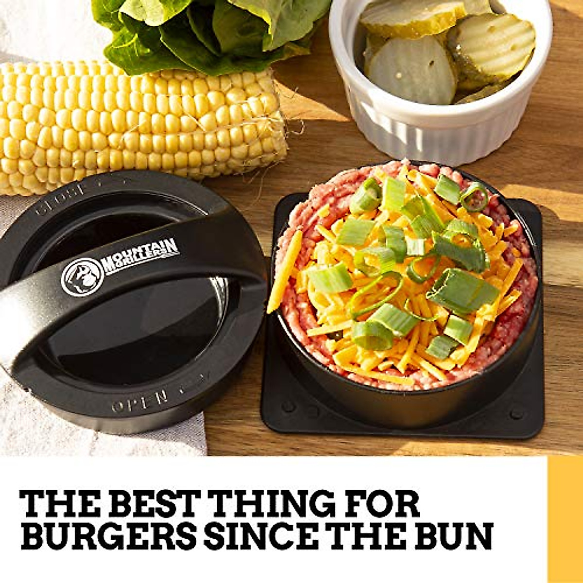 MOUNTAIN GRILLERS Burger Press Patty Burger Maker - Non Stick Hamburger press Mold Kit for Easily Making Delicious Stuffed Burgers, Regular Beef Burger and Perfect Shaped Patties - Bonus 40 Wax Papers