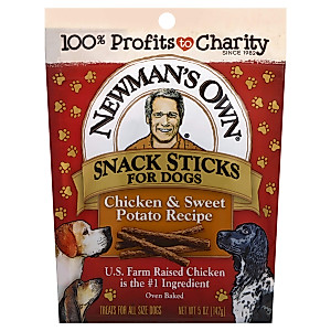 Newman's Own Snack Sticks for Dogs, 5-oz. (Pack of 8), Chicken & Sweet Potato
