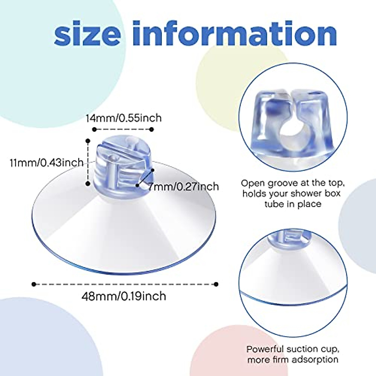 Tondiamo 6 Pieces Suction Cup Holder Bathroom Caddy Suction Cups Shower Caddie Suction Cup Multipurpose Shower Suction Cup 3 Pieces Rubber Rings Bathroom Decor and Replacement