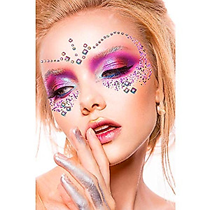 SIQUK 15 Sets Face Gems Glitter Mermaid Face Jewels Crystal Stickers with 15 Boxes Chunky Face Glitter for Festival Rave Carnival Party