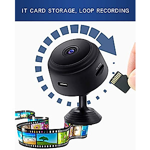 senri Mini Camera Hidden Camera 1080p HD with Video Live Feed WiFi, Portable Night Vision Nanny Cam Home Security Surveillance Baby Monitor, Outdoor Monitor for Pets