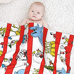 Red White Unisex Baby Blanket Super Soft Reversible Nursery, Swaddle Stroller Infant Toddler Bedding for Kids 30 x 40 Inch (76x102cm)