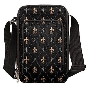 Mardi Gras Crossbody Bag for Women Men, Vintage Mardi Gras Messenger Bag Lightweight Sling Purse Portable Daypack Waterproof Shoulder Bag for Sport Travel Work Business Leisure Festivals