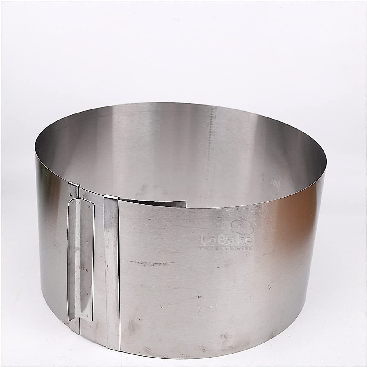 LoBake 6 to 12 Inch 6cm to 15cm Height Stainless Steel Adjustable Round Mousse Cake Rings Stretch Baking Mold DIY Baking Supplies (15cm Height)