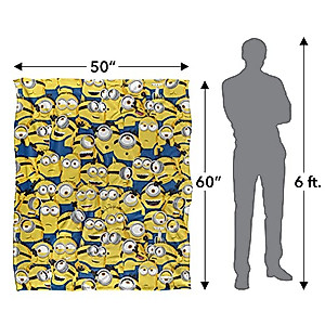 Minions Blanket, 50"x60", Minion Group Silky Touch Sherpa Back Super Soft Throw Blanket