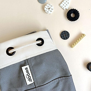 Swoop Bags - Durable Toy Storage Drawstring Bag - Ideal for Small Toys - Organizer and Play Mat - Cool Storage Holders For Kids Rooms and Playrooms - GRAY