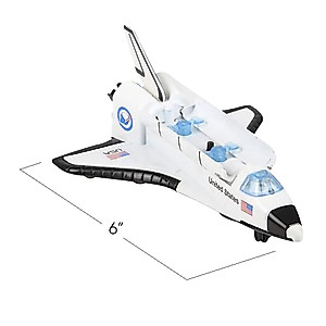 ArtCreativity Light Up Space Shuttle Toy, 1PC, Battery Operated Spaceship Toy with LEDs, Sounds, and Pullback Motion, Outer Space Party Decoration, Great Space Gifts for Boys & Girls, 6 Inches