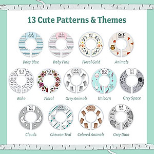 Baby Nest Designs Closet Dividers for Baby Clothes [Unisex Boho] - 7X Baby Clothing Size Age Dividers from Newborn Infant to 24 Months - Boho Baby Clothes Dividers and Nursery Closet Organizer