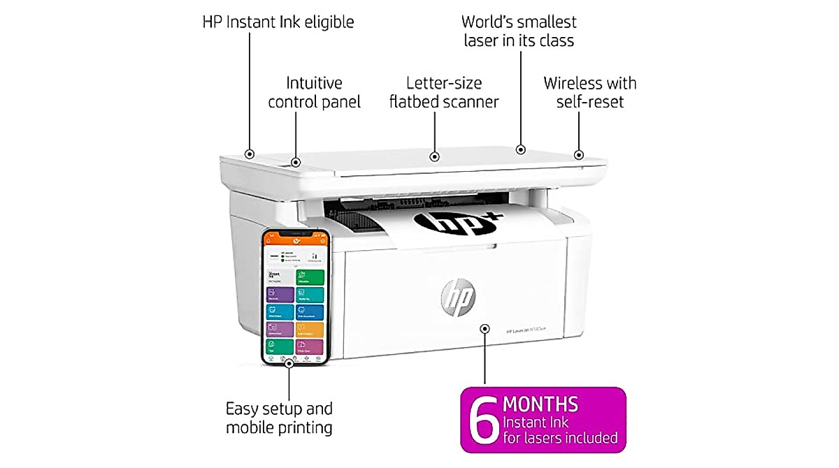 HP Laserjet Compact Wireless All-in-One Printer Home Office
