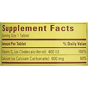 Nature Made Calcium 600 mg with Vitamin D Tabs, 120 ct