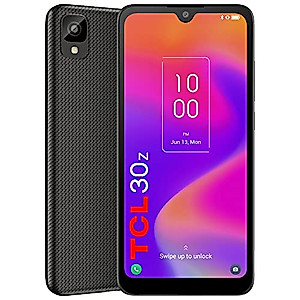 TCL 30 Z Unlocked Cell Phone 4G LTE, 6.1" HD+ Display, Smartphone Android 12, 32GB+3GB RAM, Expandable Memory Up to 512GB, 3000mAh, Built-in GPS, US Version, Prime Black