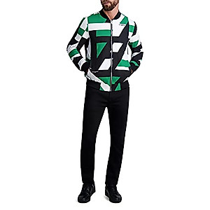 Karl Lagerfeld Paris Men's Color Block Jacket, Green, X-Large