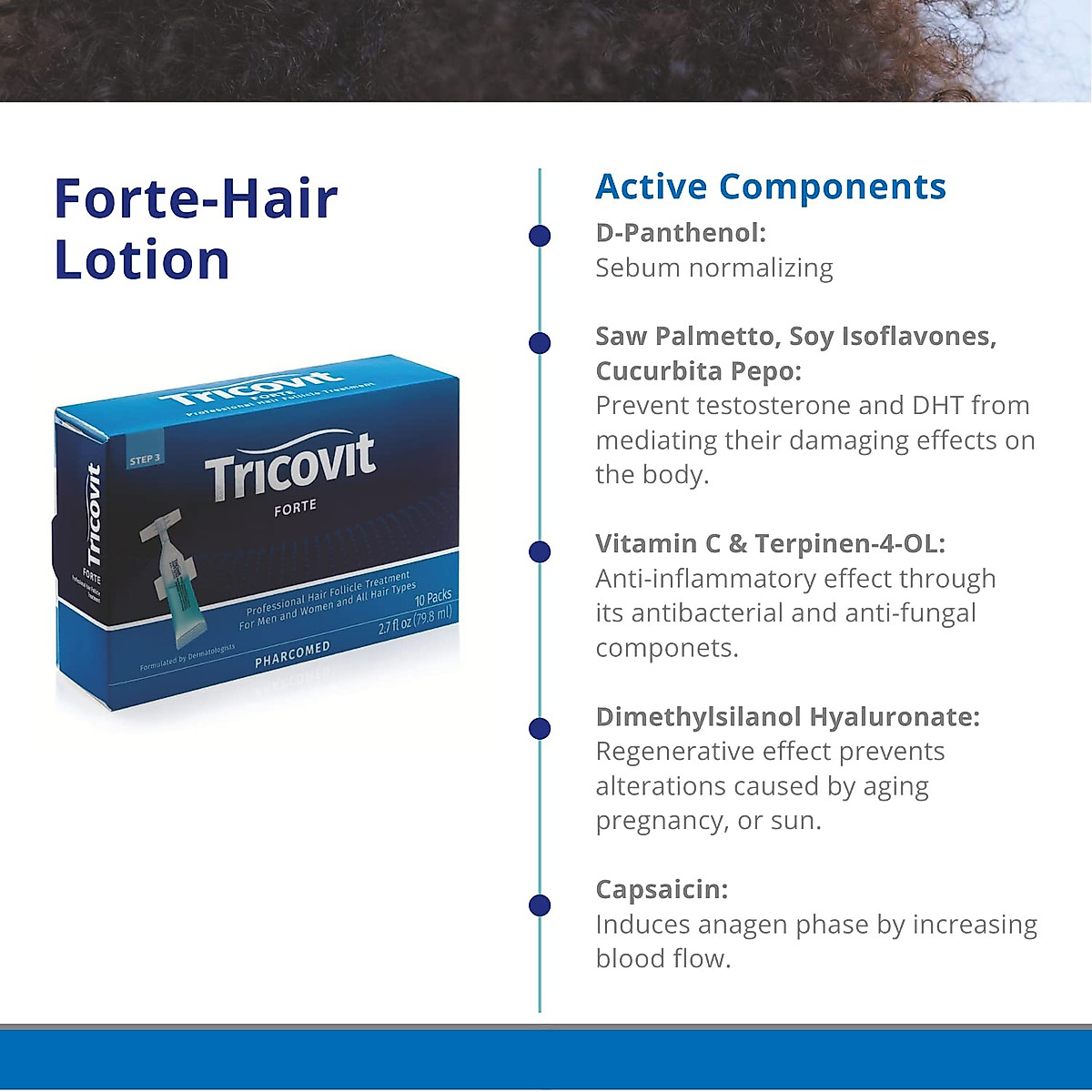 Tricovit Forte Hair Lotion With Androgen and DHT Blockers For Thinning Hair And Hair Loss
