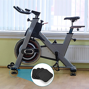 4Pcs Treadmill Mats, Coolrunner High Density Equipment Pads Noise Reduction for Floor Protection, Washing Machine Pads, Anti Vibration Rubber mats for Stationery Bike, Rowing Machine, Home Gym Station