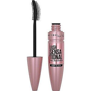 Maybelline Lash Sensational Washable Mascara, Lengthening and Volumizing for a Full Fan Effect, Very Black, 1 Count