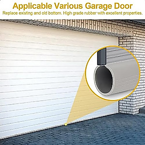Garage Door Seals Bottom Rubber Weather Stripping, P-Bulb Garage Door Bottom Weather Seal Suitable for Weatherproof, Replacement Overhead Doors (20FT, Grey)