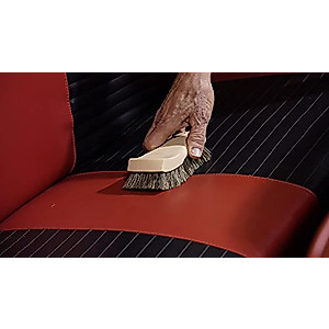 303 Upholstery Brush - Horse Hair Bristles - Tough On Stubborn Stains, Gentle On Delicate Fabrics - Contoured, Ergonomic Design - Leather Seats, Carpets, Fabric, Upholstery, and More - (39019)